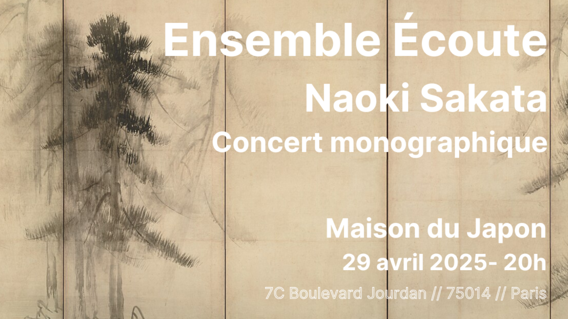 Concert monographique consacré à Naoki Sakata - le 29 avril 2025 à la Maison du Japon, Paris | MMC